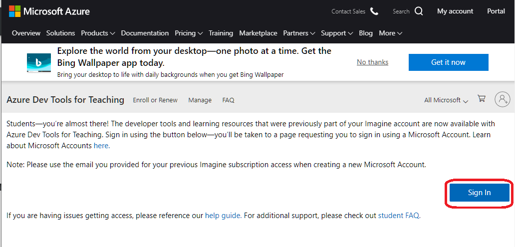 Microsoft Azure Dev Tools For Teaching